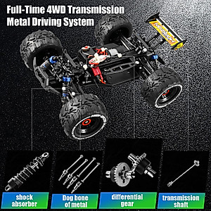 4DRC H3 RC Car,50+kmh High Speed Monster Truck,Racing Hobby Car for Adults, 4WD All Terrain Off-Road Remote Control Car, 2.4Ghz RC Crawler,2 Battery 40+ Min Play Gift for Boy Kids Adults