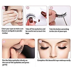 Ksiliup Reusable Self Adhesive Eyelashes 3 Styles False Eyelashes No Eyeliner or Glue Needed Stable False Lashes Natural Look Easy to Put On Waterproof Fake Eyelashes (3 Styles)