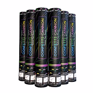 Confetti Sky [6 Pack] 12 Inch Streamer Cannons | Multicolor Streamers Cannons for Wedding Celebration, Birthday Party, Pranks, Graduation, Christmas Eve and New Year Celebrations (Multicolor)