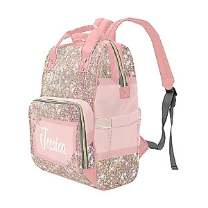 XOZOTY Print Pink Diaper Bags Backpack Personalized Baby Bag Nursing Nappy Bag Travel Tote Bag Gifts