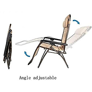 XZGDEN Lightweight Mahanz Sun Lounger Camping Chairs Zero Gravity Lounge Chair with Pillow Adjustable Folding Recliner Outdoor Patio Chair Brown