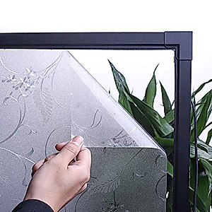 Niviy Window Privacy Film Wheat Flower Frosted Window Glass Film No Glue Door Window Covering for Office and Home Decoration,35.4 inches by 78.7 inches