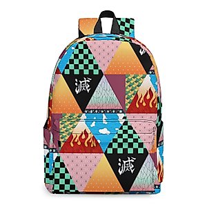 Anime Laptop Backpack Single, Lightweight Bookbag with Shoulder Strap Cool Multi-Pocket Case 17" Computer Bag (Gray, One Size)