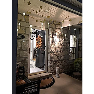 Honbay 2PCS Double Side Glitter Paper Star Garland Christmas Galaxy Banner Christmas Garland - 4 inch in Diameter,13 Feet Long / PCS (Gold)