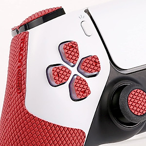 TALONGAMES Controller Grips Compatible with Playstation 5 DualSense, Anti-Slip, Sweat-Absorbent, Textured Skin kit, for PS5 Controllers Handle Grips, Buttons, Triggers, D-pad (Pro Version - Red)
