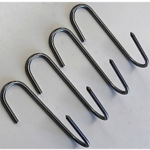 RiversEdge Products Stainless Meat Hooks, Smoker Hook, 5" Right Angle, 4 Pack