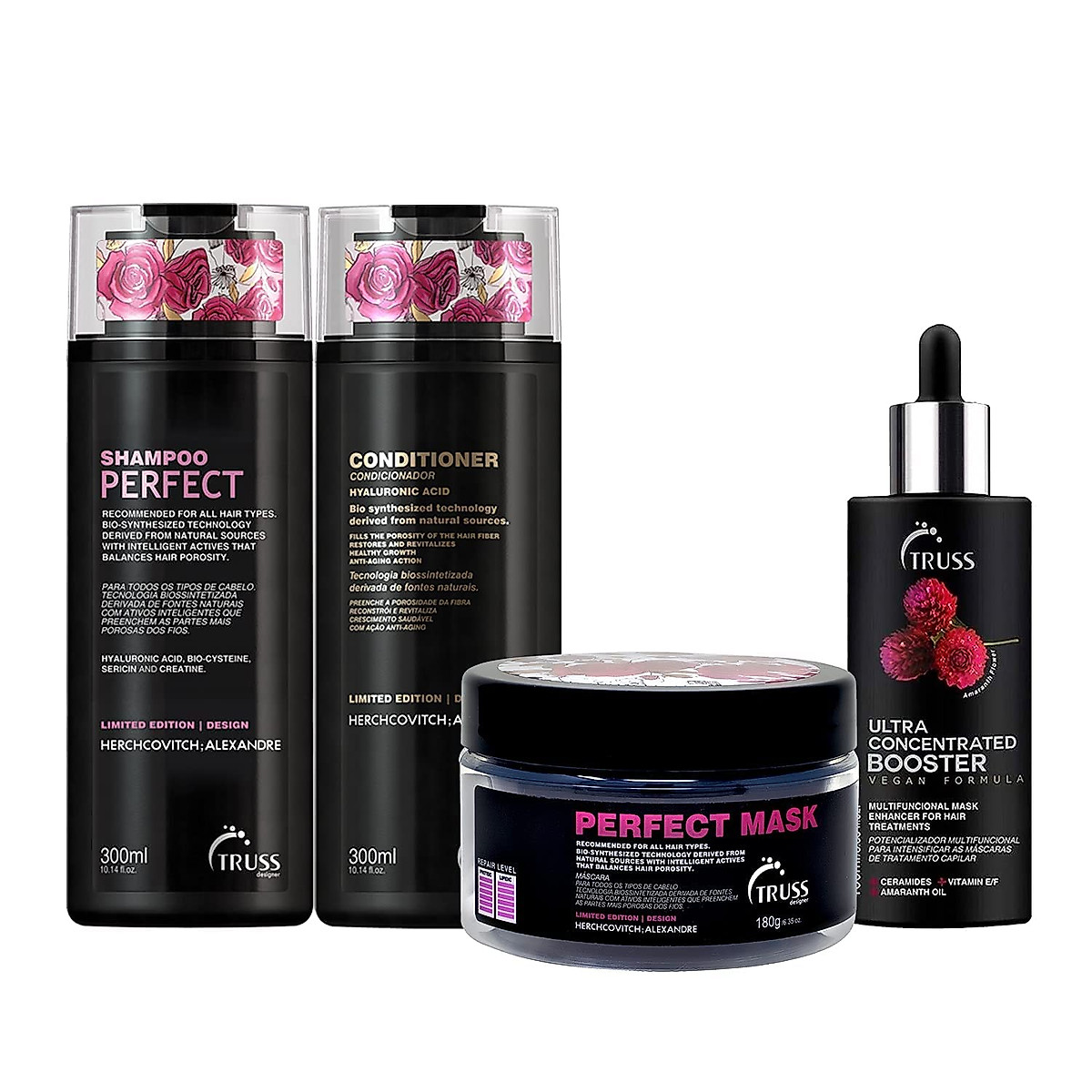 Truss Perfect Shampoo and Conditioner Set Bundle with Hair Mask and Ultra Concentrated Booster