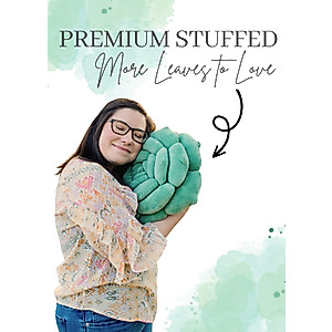 Audacious Hippo Succulent Pillow | Plant Room Decor | Double Stuffed Leaf Pillow for Couch Sofa Plush Outside Cotton Filling | Hand Stitched Flower Decorative Throw Pillows