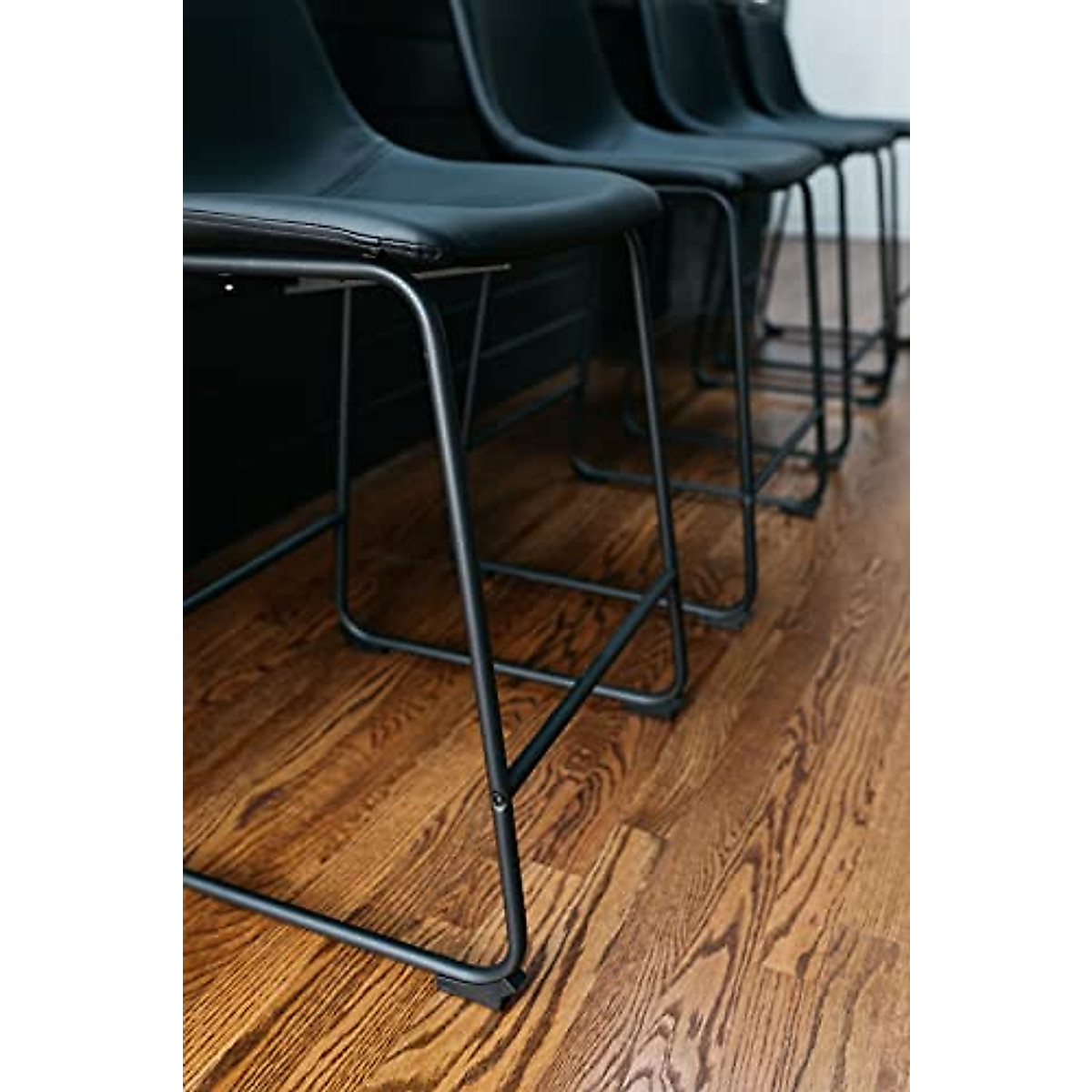 Signature Design by Ashley Centiar 24" Counter Height Modern Bucket Barstool, 2 Count, Black