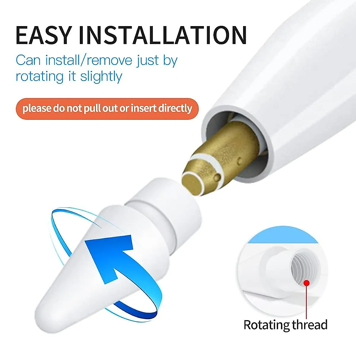 Tips Compatible with Apple Pencil Replacement Nib 1st & 2nd Generation Tips and iPad Pro iPencil (4 Pack)