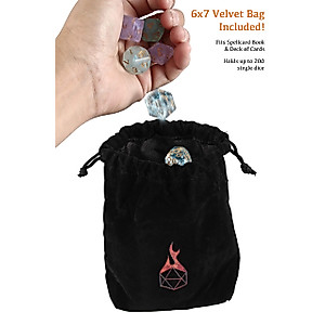 Forged Dice Co. Spellbook of Incantations (Dragon Edition) Spellbook Card Holder & Deck of Dry Erase Cards with Velvet Storage Bag - Storage for D&D Spell Book Monster Magic Item Cards