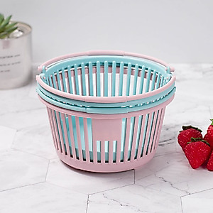 Cabilock 3pcs Storage Basket Shower Mesh Mini Containers Kids Outdoor Playset Small Plastic Container Mini Basket Egg Toy Storage Bins Bathroom Basket Pink Pp Multifunction Round Sieve
