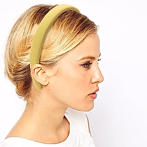 7pcs Fashion Headbands for Women, Wide Floral Headbands for Girls, Pearl Headband Non Slip Head Bands for Women's Hair Accessories (Green)