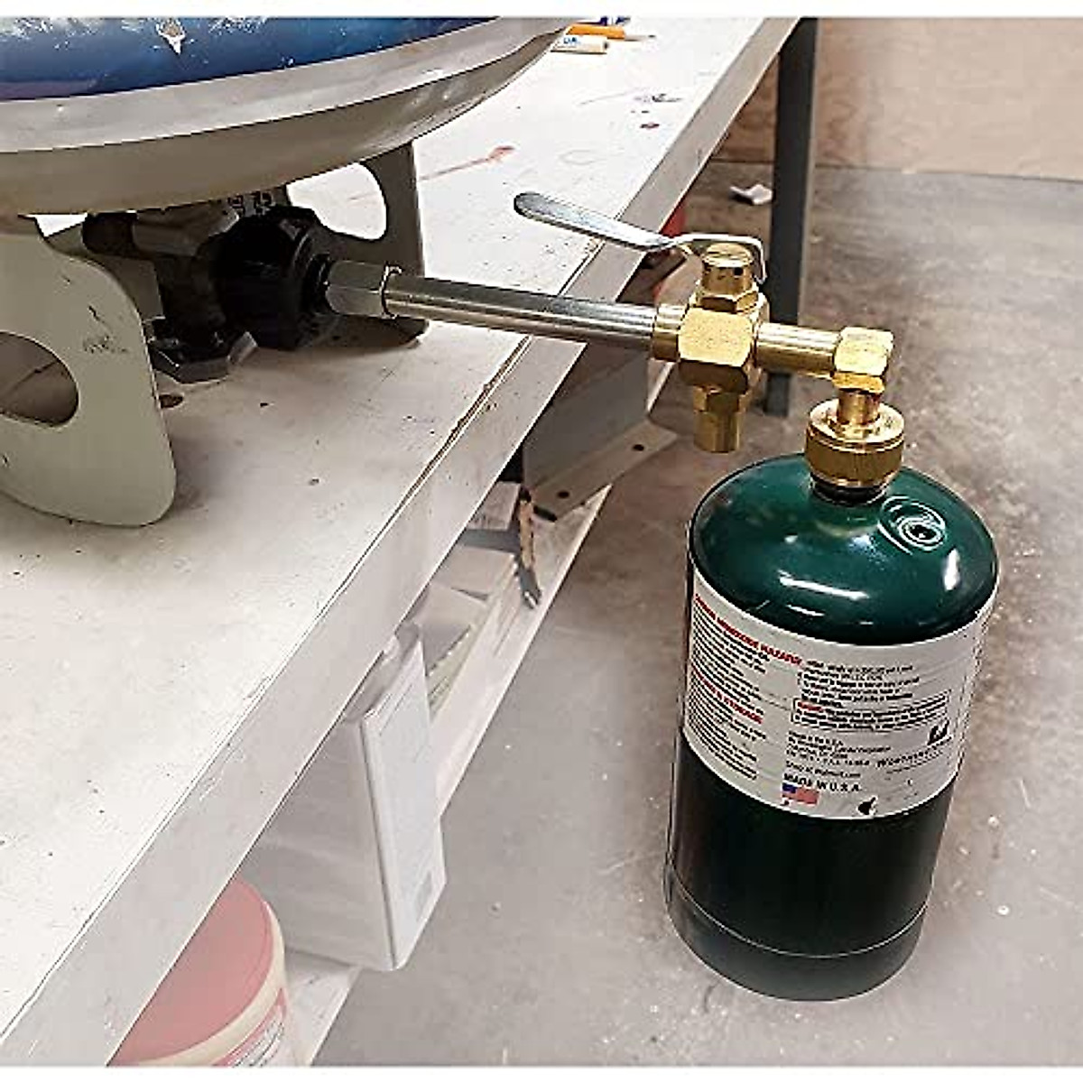 AJinTeby Propane Fitting Adapter Valve Propane Refill Adapter with ON-Off Control for 1LB Refillable Cylinders, with 2pcs Propane Tank caps