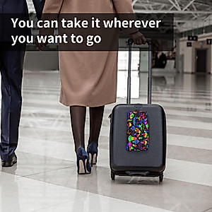 Women Lightweight Makeup Bag Pouch Compatible with Rainbow Colorful Neon Mushrooms Toiletry Bag, Funny Travel Cosmetic Bag Portable Bag with Zip for Office College