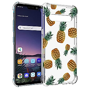 Vavies Case for LG V60 ThinQ 5G Case/LG V60/LM-V600 Case, Slim Shockproof Clear Pattern Soft Flexible TPU Back Phone Protective Cover Cases for LG V60 ThinQ 5G (Pineapple)