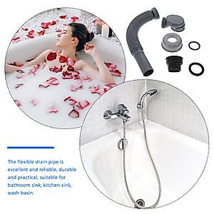 1 Set Bathtub Drain Plastic Flexible Drain Kitchen Drain Expandable Drain Flexible Drain for Bathroom Sink Bathroom Sink Tub Hose Sewer Extension Tube
