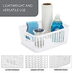 Simplify 25173-WHT-3PK Herringbone Storage Basket, Small, White