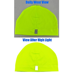 Neon Yellow Skull Beanie Helmet Liner Sweat Wicking Running Hat Cycling Caps Cooling Cap Skullcap Liners Fits Under Motorcycle Helmets for Men and Women
