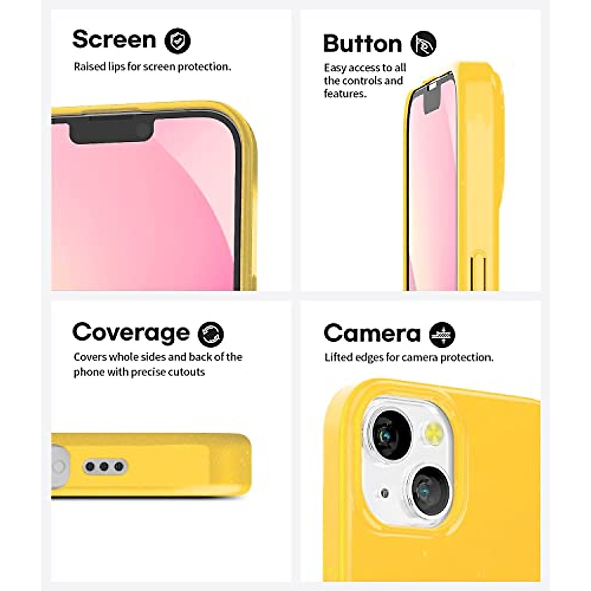 GOOSPERY Pearl Jelly Compatible with iPhone 13 Mini Case, Vivid Color with Light Shimmer Jewel Effects Glitter Sparkles Shine Look Slim Thin TPU Rubber Back Cover (Yellow)