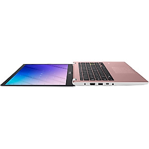 ASUS 2022 14" HD Laptop, Intel Celeron N4020 Processor, 4GB RAM, 64GB eMMC Flash Memory, Intel HD Graphics 500, HD Webcam, Stereo Speakers, Rose Gold, Windows 11S, 32GB USB Card