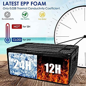 Camping Cooler, Collapsible 39L 60 Can Insulated Ice Chest, Portable Lightweight Hard Car Coolers, Large Waterproof Cooler Box Keep Cold and Warm for Camping, Hiking, Fishing, Beach-by BRILLIRARE