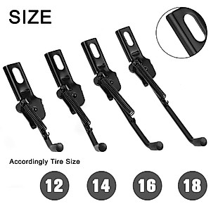 SEISSO Bike Kickstand for 18" Wheel Kids, Back Bicycle Kick Stand, Premium Steel Kick Stand Rest for 18 inch Wheel Bike Kickstands