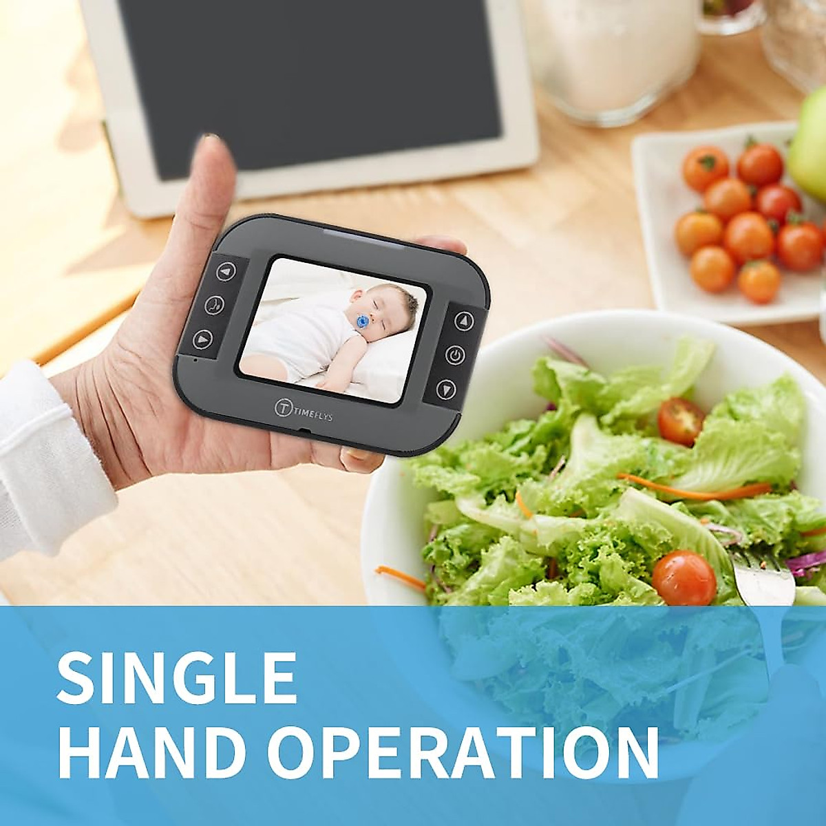 TimeFlys Video Baby Monitor with Camera and Audio C240v 2.4" Screen, Auto Night Vision,Two Way Talk, Temperature Monitoring and Warning,1000 Ft Range,Long Battery Life