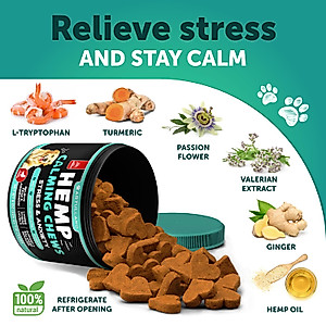 Artullano Hemp Calming Chews for Dogs - Advanced Dog Calming Chews - Anxiety Relief Treats - Dog Anxiety Relief - Health and Wellness Supplements for Dogs - Hip and Joint Support - 120 Chews