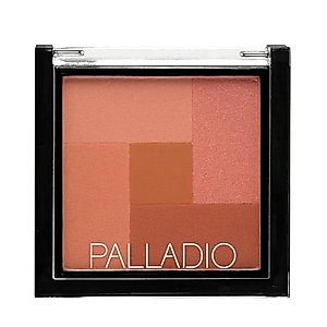 Palladio 2-In-1 Mosaic Blush and Bronzer, Silky Smooth Face Makeup Pressed Powder, Five Color Hues from Shimmering Pinks to Golden Browns, Rich Pigmented Shades, Flawless Finish, Desert Rose, 0.3 Oz