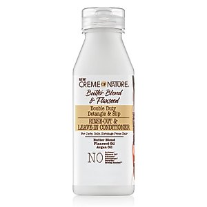 Creme of Nature, Leave In Conditioner, Butter Blend, Argan Oil, Flaxseed Oil, Rinse-Out, Leave-In, 12 Oz