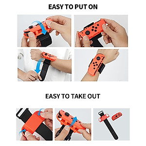 RTTACRTT Wrist Bands for Just Dance 2024 2023 2022 2021 Switch and for Zumba Burn It Up, Adjustable Elastic Dance Soft Straps for Switch & Switch OLED Joy Con Controller, 2 Pack for Adults and Kids