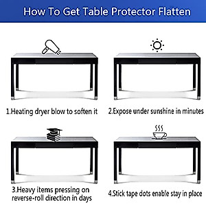 Custom Multisize Thick Clear PVC Small Desk Protector Table Blotter Mat Cover Protector 12x28 in Rectangular Plastic Night Stand Table Pad Mat for Office & Child Paiting Desk Living Room Sofa Table