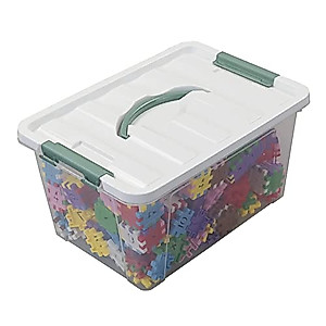 Saedy 14 Quart Plastic Storage Bin with Lid, Clear Latching Box, 6 Packs