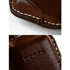 TOPHOME AirPods Case, Premium Leather Cover for Airpods 2 & 1 Cases with Fine Copper Carabiner/Earbuds Accessories (Coffee,1 Piece)