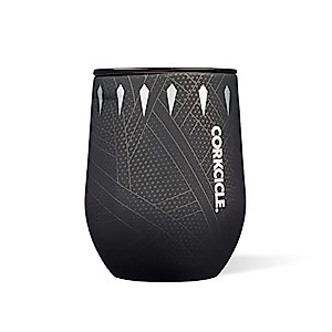 Corkcicle Marvel Black Panther 12 oz Triple-Insulated Stemless Insulated Reusable Cup with Lid and Silicone Bottom
