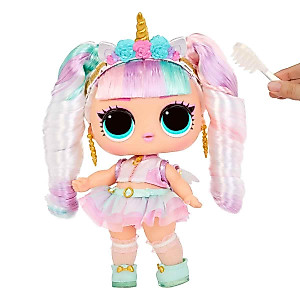 LOL Surprise Big Baby Hair Large 11" Unicorn Doll w/ 14 Including Shareable Accessories & Blue Pink Hair & Dress, Holiday Toy Playset, Great Gift for Kids Girls Ages 4 5 6+ Years
