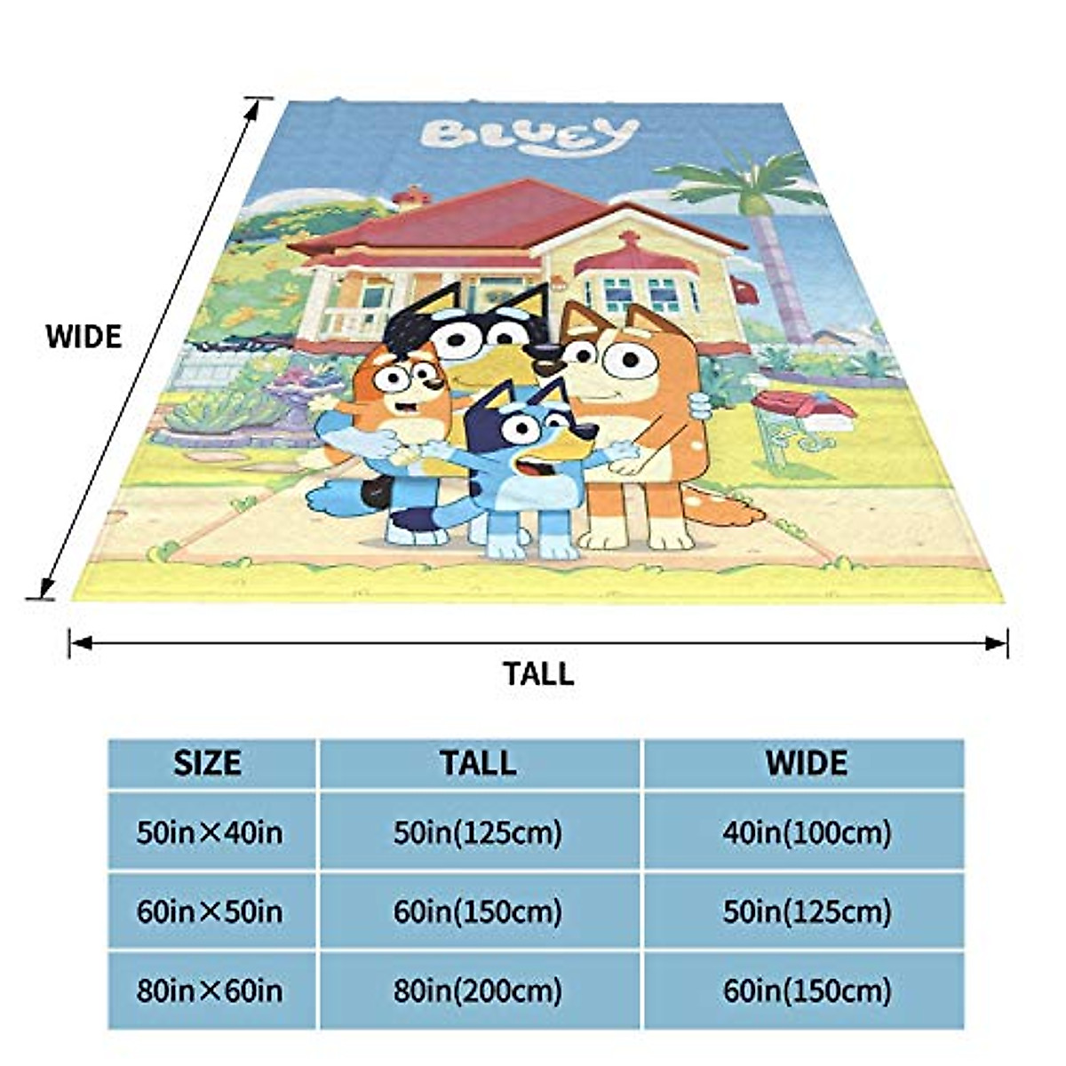 KAVIN Bluey's Blanket Ultra-Soft Micro Fleece Throw Blanket Flannel Blankets for Couch Bed Living Room 50 X 60 Inch