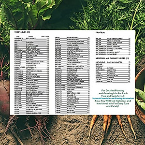 Survival Essentials Garden Heirloom Seed Vault, 100 Variety, Over 17,500 Vegetable, Fruit, and Herbs Seeds, Non-GMO, Non-Hybrid, Plus Free Microgreens Kit