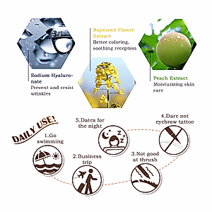 LOKFAR 2 Pcs Peel Off Tattoo Eyebrow Gel, Natural Eye-brow Gel Long-Lasting Waterproof Eyebrow Peel Off Tattoo Brow Tattoo Makeup, Eyebrow Tattoo Peel Off for All Types of Eyebrows (Gray Brown)