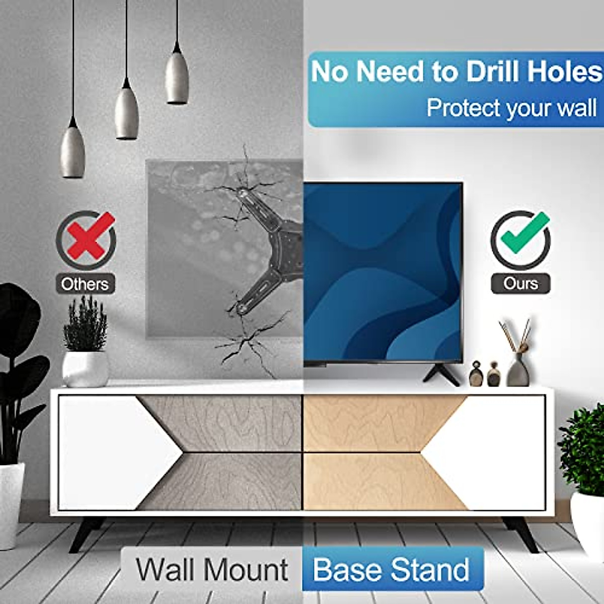 Base Stand for Onn Smart Tv - for 24" 40" 48" 50" 55" 58" 60" 65" TV RC-ALIR RC439 100012585 100005396 100024699 100021261 with Screws