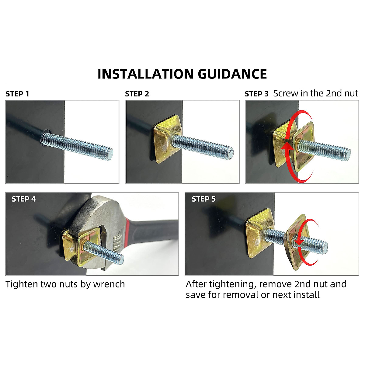 4 PCS Anti-Theft Post Attachment Kit Sign Mounting Hardware for U Channel Post, Sign Post Mounting Bolts and Nuts,2.5" Bolt