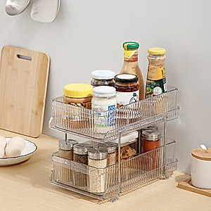 Under Sink Drawer Organizer, Cabinet Organizers Shelves, 2 Tier Clear Kitchen Cabinet Organizer, Under Sink Cabinet Organizer, Under Sink Storage Rack, Under Sink Shelf Organizer for Kitchen Bathroom