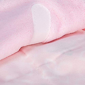 WONDER MIRACLE Fluffy Swaddle Blanket for Newborn Baby Girl or boy, Soft Thick Cozy Warm Coral Fleece Fuzzy Sleeping Bag for Crib, Stroller, Travel, Outdoor (Pink Lucky Clover)