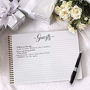 Canopy Street Hardcover Lush Greenery Wedding Guestbook / 120 Lined Guest Signature Pages Inside / 11" x 8.5" Landscape Lay Flat Event Guest Book/Gold Metal Spiral Binding