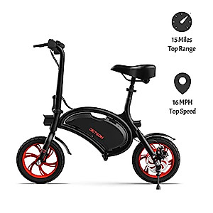Jetson Bolt Adult Folding Electric Ride On, Foot Pegs, Easy-Folding, Built-In Carrying Handle, Lightweight Frame, LED Headlight, Twist Throttle, Cruise Control, Rechargeable Battery