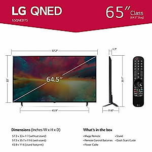 LG QNED75 Series 65-Inch Class QNED Mini-LED Smart TV 65QNED75URA, 2023 - AI-Powered 4K TV, Alexa Built-in, Ashed Blue
