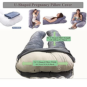 LEONEBEBE Pregnancy Pillow Case Perfect for U-Shaped 49" Full Body Maternity Pillow for Pregnancy Women Sleeping, Only Pillow Cover
