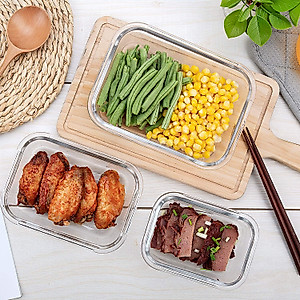 UMEIED 10 Pack Glass Food Storage Containers with Lids Leakproof, Airtight Glass Meal Prep Containers For Lunch, On The Go, Leftover, Dishwasher Safe