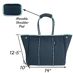 Hibala Neoprene Multipurpose Beach Bag,Gym/Travel/Pool Bag,Tote For Women&Men (Grey)